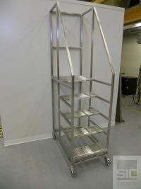 Cleanroom mobile step ladder SIC25313 - SIC Experts