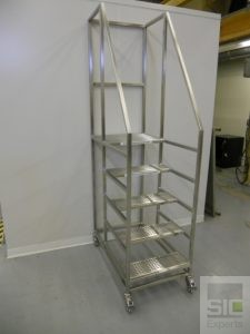 Cleanroom mobile step ladder SIC25313 - SIC Experts